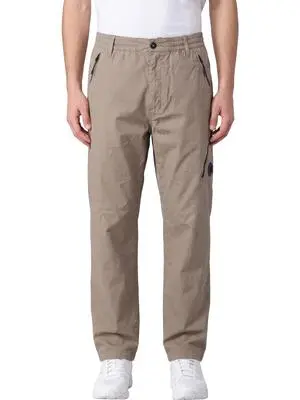 C.P. COMPANY Slim Fit Cotton Trousers With Elasticated Waist And Zip Pockets - Grey