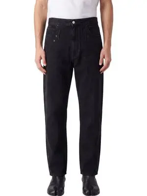 MAISON MARGIELA Mid-rise Straight-fit Denim Jeans With Logo Stitching - Black