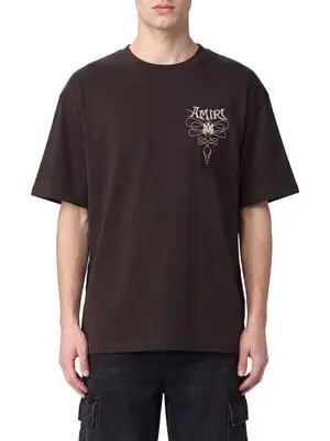 Amiri Short-sleeved Cotton T-shirt With Logo Print Black