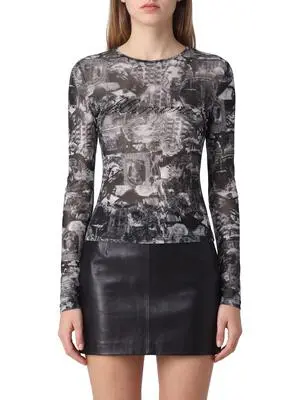 BLUMARINE Blumarine Long Sleeve Printed Mesh Top