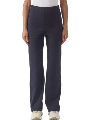 Max Mara High-waisted Skinny Stretch Jersey Trousers With Side Zip - Navy
