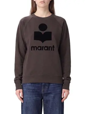 Isabel Marant Étoile Isabel Marant Etoile Cotton-Blend Crewneck Sweatshirt With Flocked Logo Black