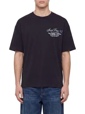Amiri Contrast Graphic Print Cotton Crewneck T-shirt - Black