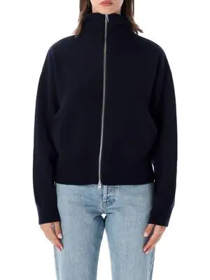 Extreme Cashmere Extreme Cashmere 100% Cashmere Zip-Up Turtleneck Cardigan Navy