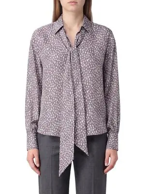Brunello Cucinelli Printed Shirt With Neck Tie - Brown