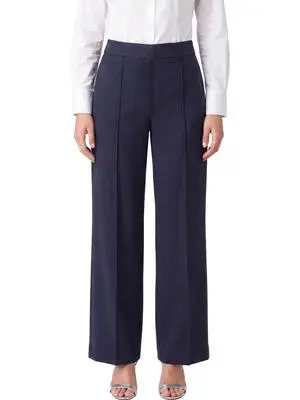 SEMICOUTURE High-waisted Wide-leg Trousers In Stretch Viscose Jersey - Black