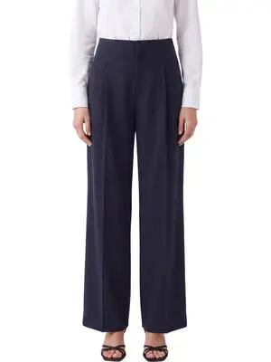 Alberta Ferretti High-waisted Pleated Stretch-viscose Wide-leg Trousers - Black