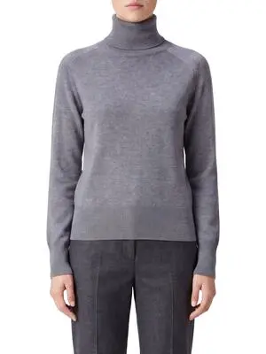 JOSEPH 100% Cashmere Turtleneck Jumper - Grey