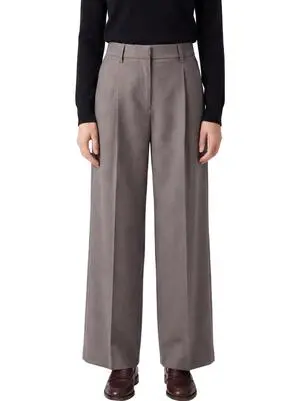 Filippa K High-waisted Pleated Wide-leg Trousers - Brown