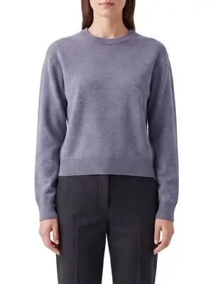 RÓHE Wool And Cashmere Crewneck Jumper With Ribbed Trims - Grey