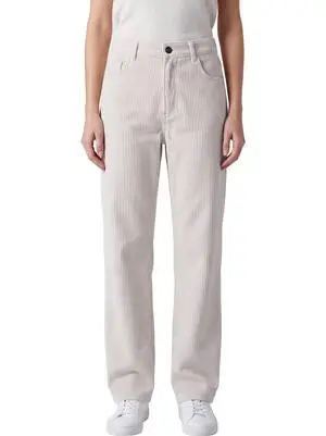RÓHE High-waisted Corduroy Straight-leg Trousers - White