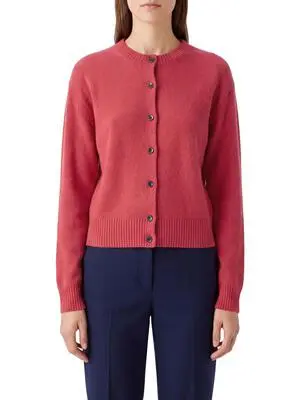 RÓHE Rohe Crewneck Wool Cardigan Red