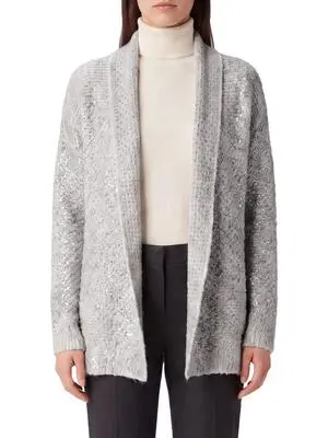 AVANT TOI Avant Toi Cashmere And Silk Cardigan With Shawl Collar And Sequin Embroidery