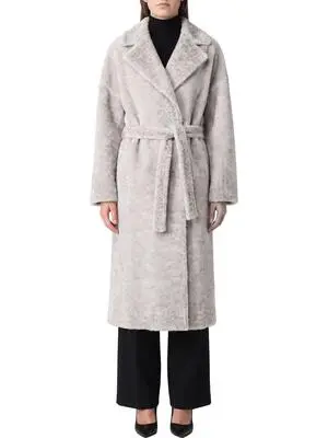 Avant Toi Alpaca Wool Hooded Dressing Gown Coat With Belt - Grey
