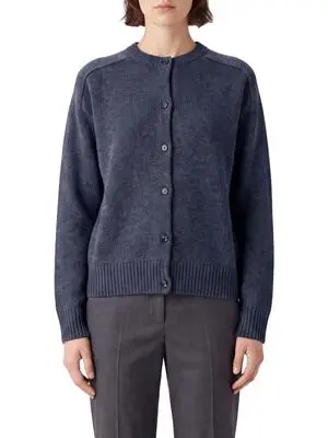 Loulou De Saison Wool And Cashmere Crewneck Cardigan - Grey