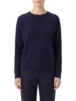 KUJTEN 100% Cashmere Crewneck Jumper - Black