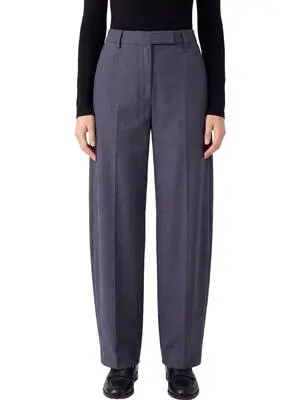 THELATEST Thelatest Dina High-Waisted Virgin Wool Blend Trousers Grey