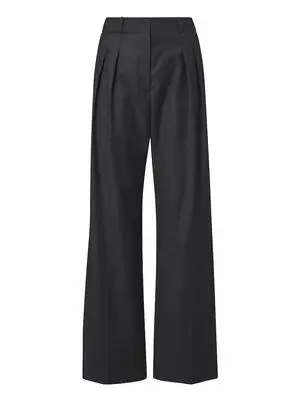 Loulou De Saison Virgin Wool Wide-leg Trousers - Grey