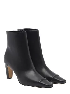 Manolo Blahnik Leather Ankle Boots - Black
