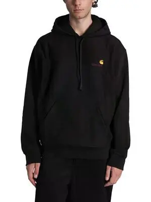 Carhartt Work In Progress Logo Embroidered Hoodie - Black