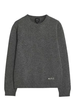 A.p.c. A.P.C. Logo Detail Wool Sweater Grey