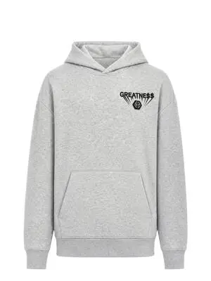 Philipp Plein Fleece Hoodie With Logo Detail - Grey