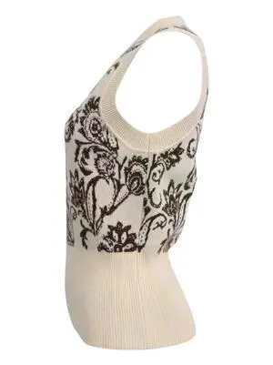 Sandro Paisley Print Knitted Vest - Neutrals
