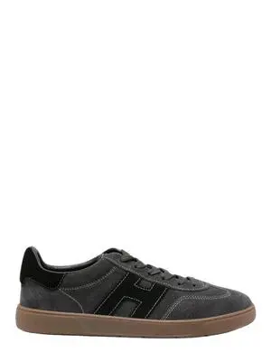 Hogan Logo-patch Paneled Sneakers - Grey