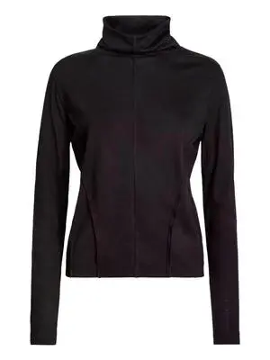 High Deflect Exposed-seam Long-sleeved Turtleneck T-shirt - Black