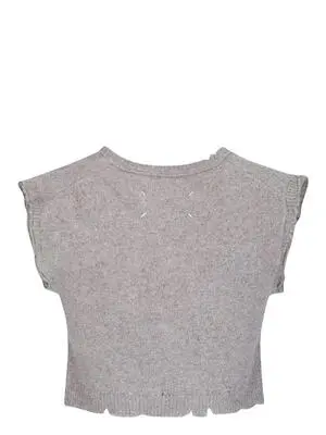 MAISON MARGIELA Maison Margiela Sleeveless Distressed Knit Top Grey