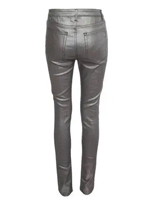 Saint Laurent Coated Skinny Jeans - Silver