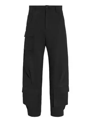 High All Multi-pocket Cargo Tapered Trousers - Black