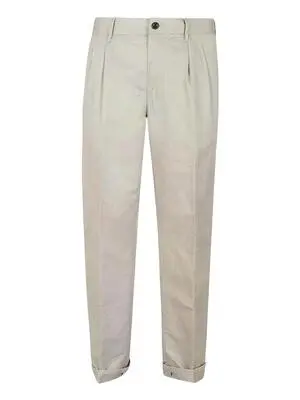 Incotex Textured Pleated Detail Trousers - Neutrals