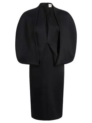 Khaite Dakota Dress In Bonded Crepe Satin - Black
