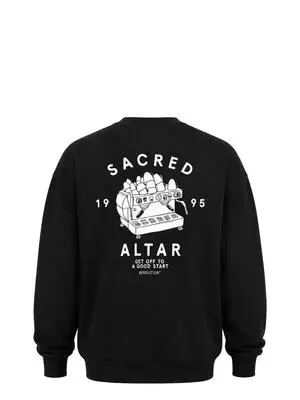 REVOLUTION NOW Graphic-print Crew-neck Sweater - Black