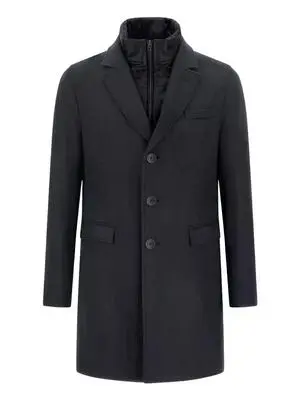 Herno Layered Single-breasted Coat - Blue