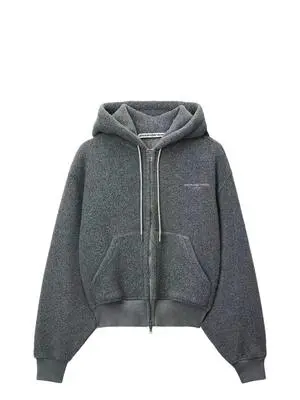Alexander Wang Shrunken Zip-up Hoodie - Grey