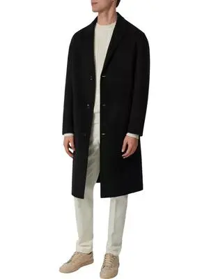 BRETT JOHNSON Single-breasted Notched-lapel Coat - Black