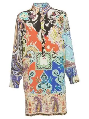 ETRO Etro Paisley-Print Crepe Tunic Dress