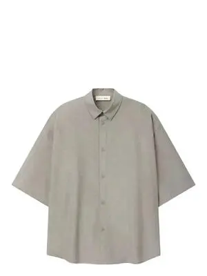 Fear Of God Silk-blend 3/4 Sleeve Button-up Shirt - Grey