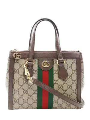 Gucci Gucci Ophidia GG Supreme Web Small Satchel Neutrals