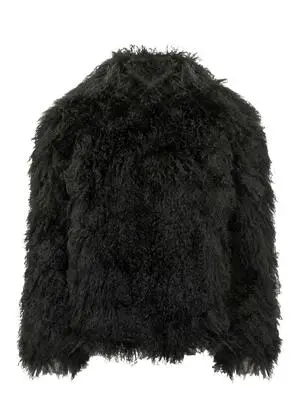 MARTHA LOUIS Mongolian Fur Jacket - Black
