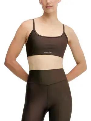 P.E Nation Fairmont Logo-print Racerback Sports Bra - Brown