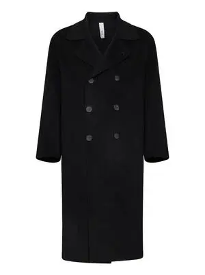 HEVO Wool Double-breasted Coat - Black