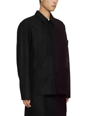 Stone Island Logo-patch Button-up Shirt - Black