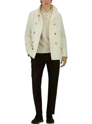 Herno Double-breasted Peacoat - White