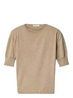 LEMAIRE Short-sleeve Fine Merino Wool Sweater - Neutrals