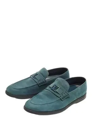 LOUIS VUITTON Louis Vuitton Suede Loafers With LV Initials Accent
