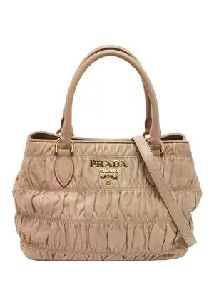 Prada Gaufre Leather Tote Bag - Neutrals