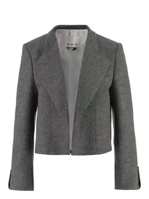 SA SU PHI Peak Lapels Cropped Blazer - Grey